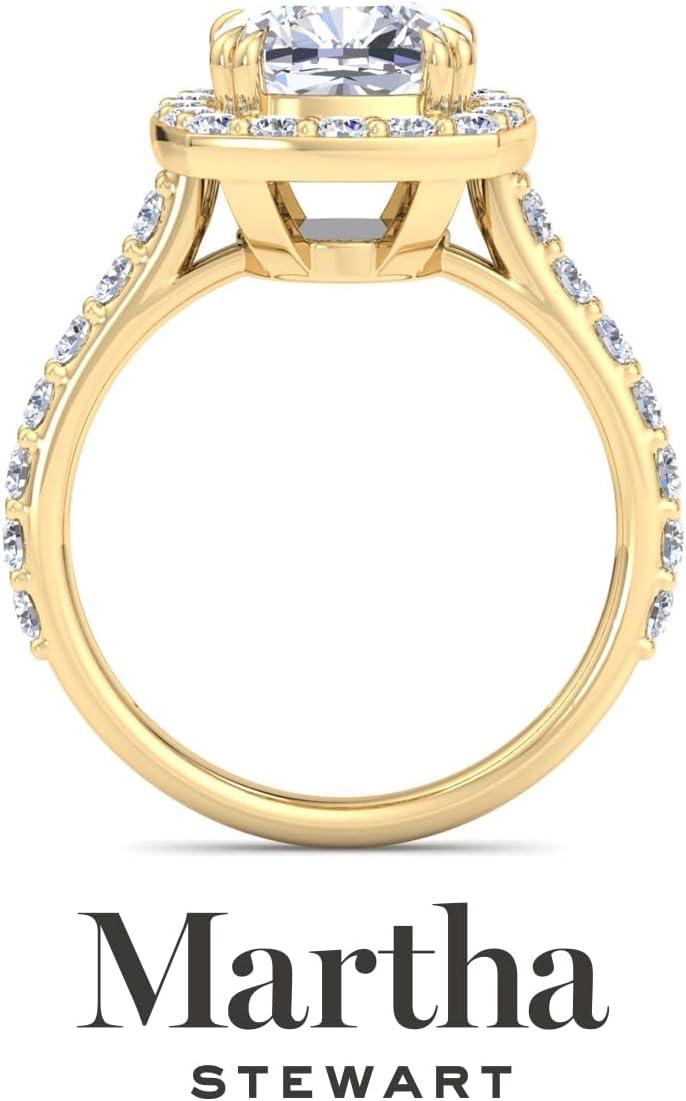 Martha Stewart 4 Carat Lab Grown Diamond Ring, Halo Diamond Engagement ...
