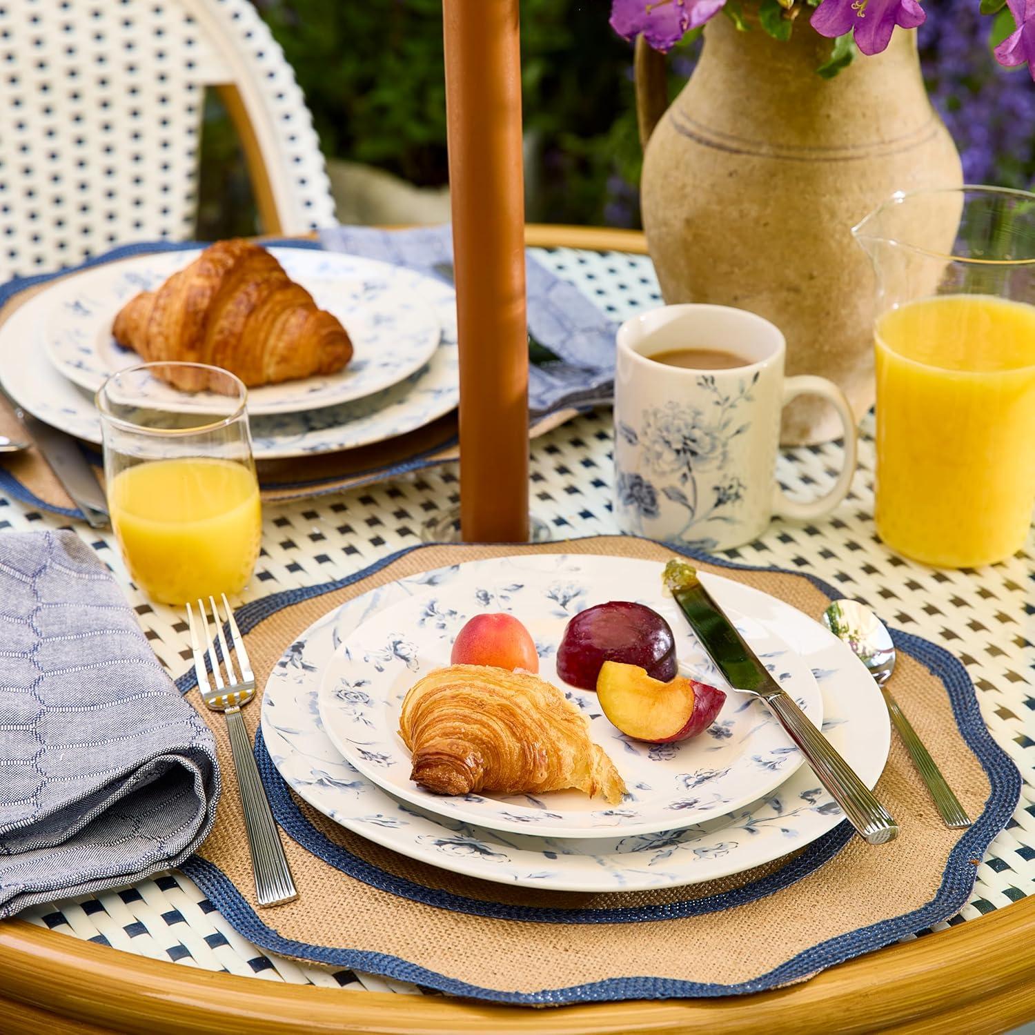 Martha Stewart Empress Bouquet Decorated Porcelain Dinnerware Plates ...