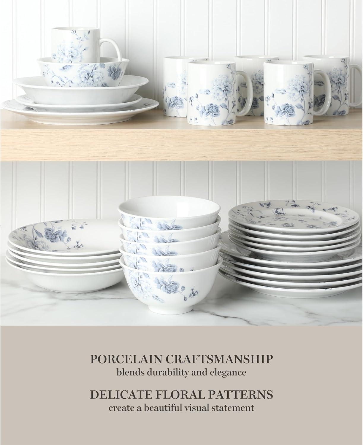 Martha Stewart Empress Bouquet Decorated Porcelain Dinnerware Plates ...