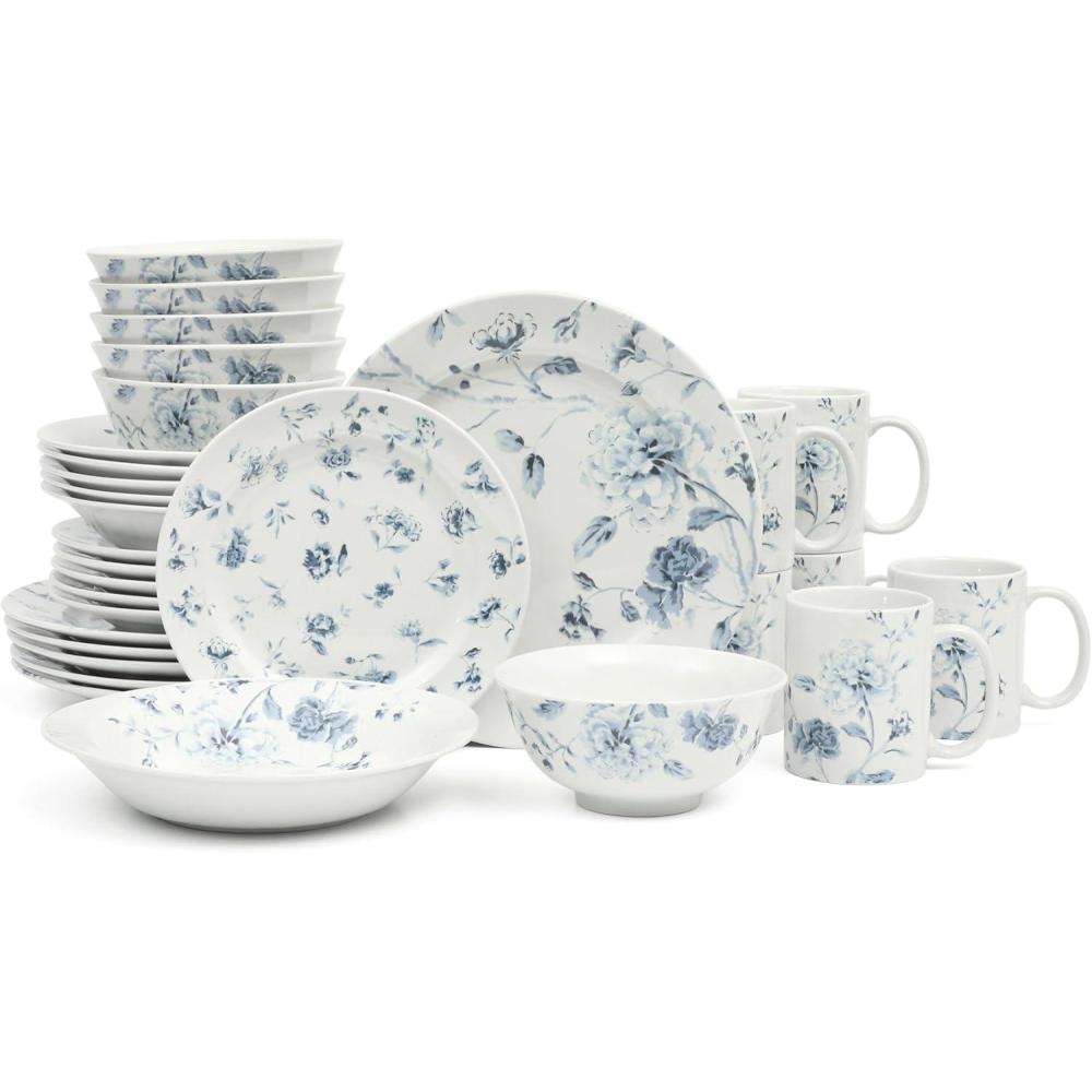 Martha Stewart Empress Bouquet Decorated Porcelain Dinnerware Plates ...